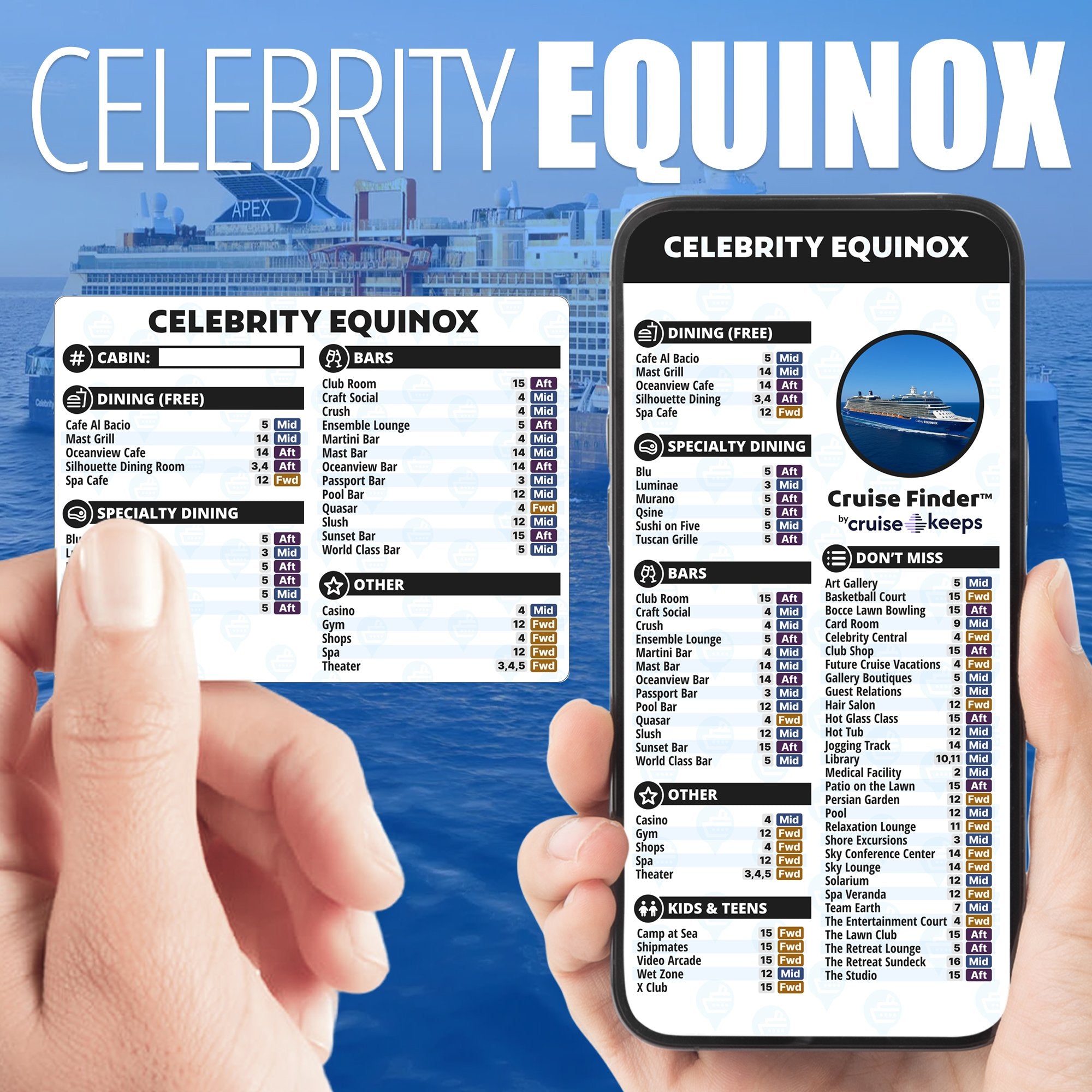 Celebrity Equinox Deck Finder Cards – Cruise Keeps