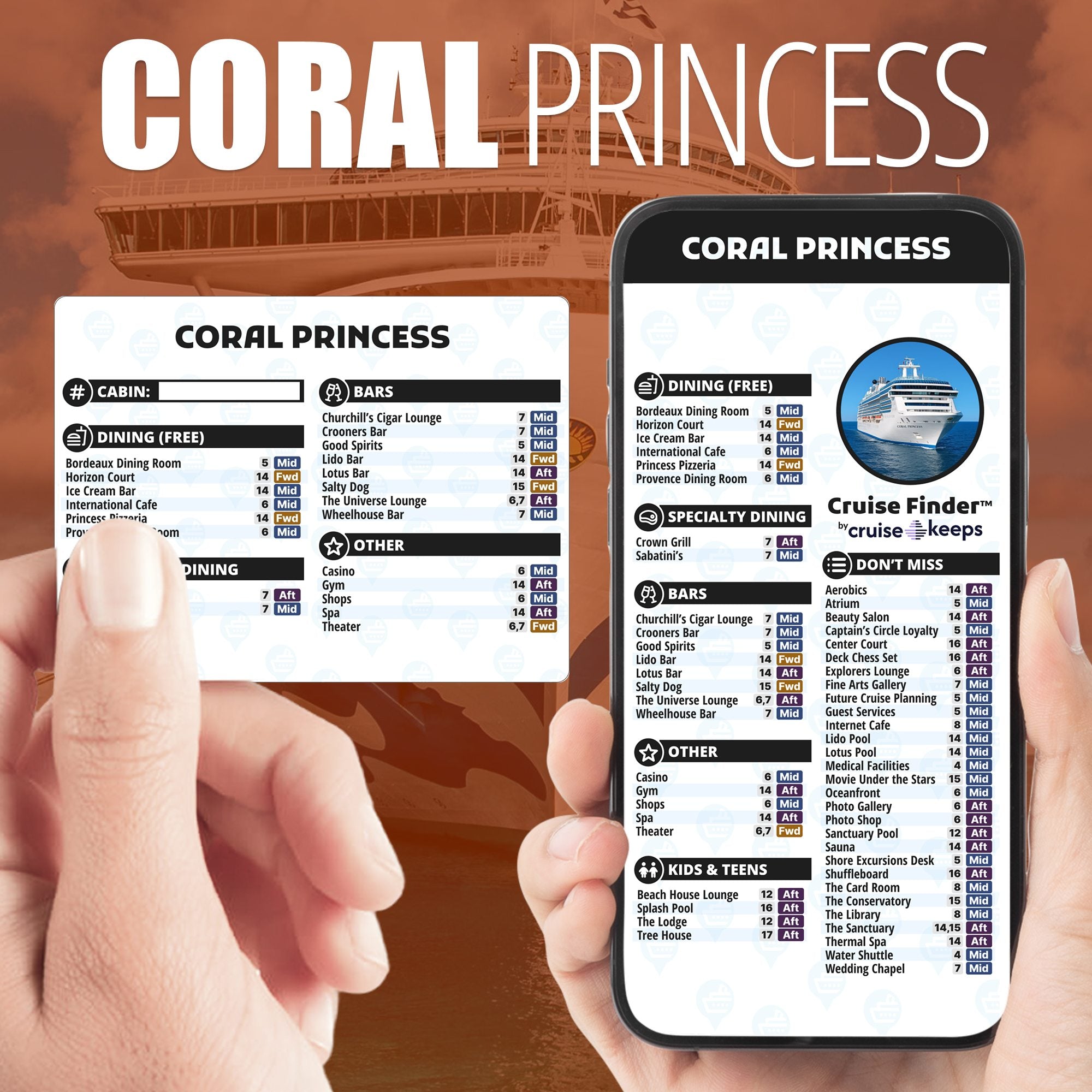 Deck Finder Cards for Princess Cruise Ships – Cruise Keeps