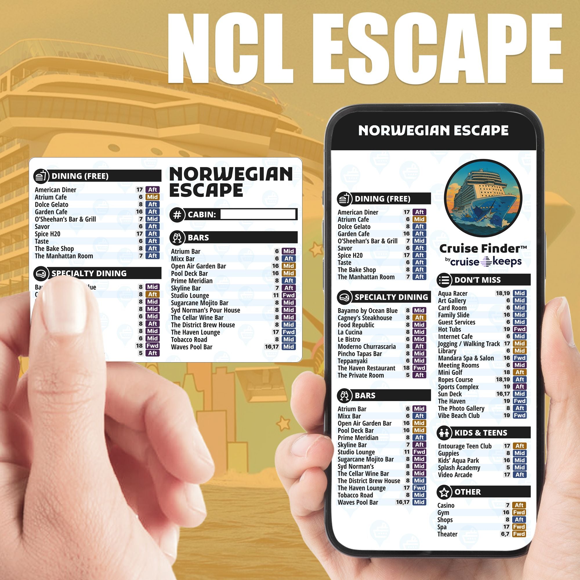 Deck Finder Cards - Norwegian Escape – Cruise Keeps