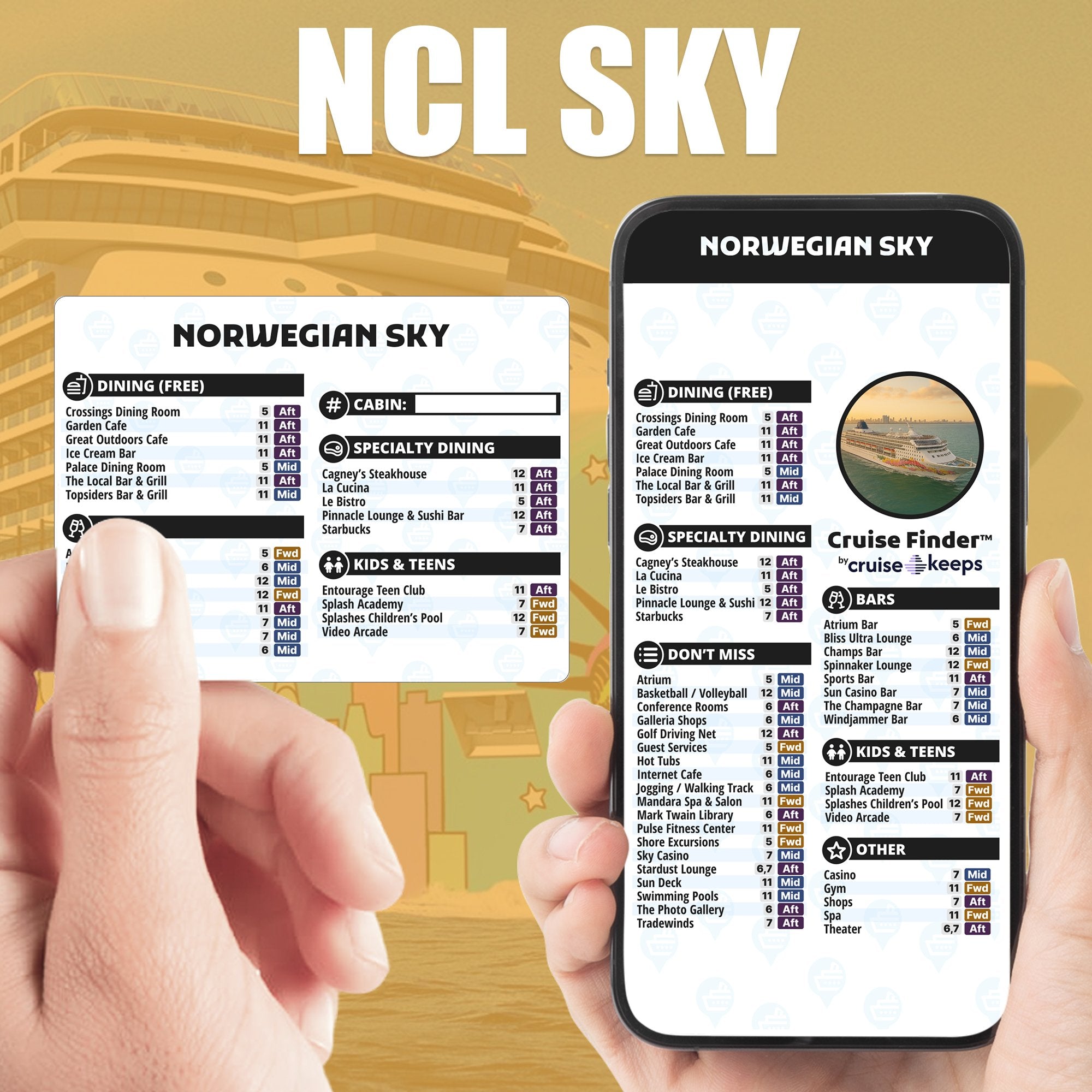 Norwegian Sky Deck Finder Cards – Cruise Keeps